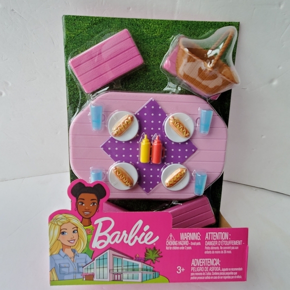 Toys | Barbie Outdoor Furniture Pink Picnic Table Doll Pl | Poshmark